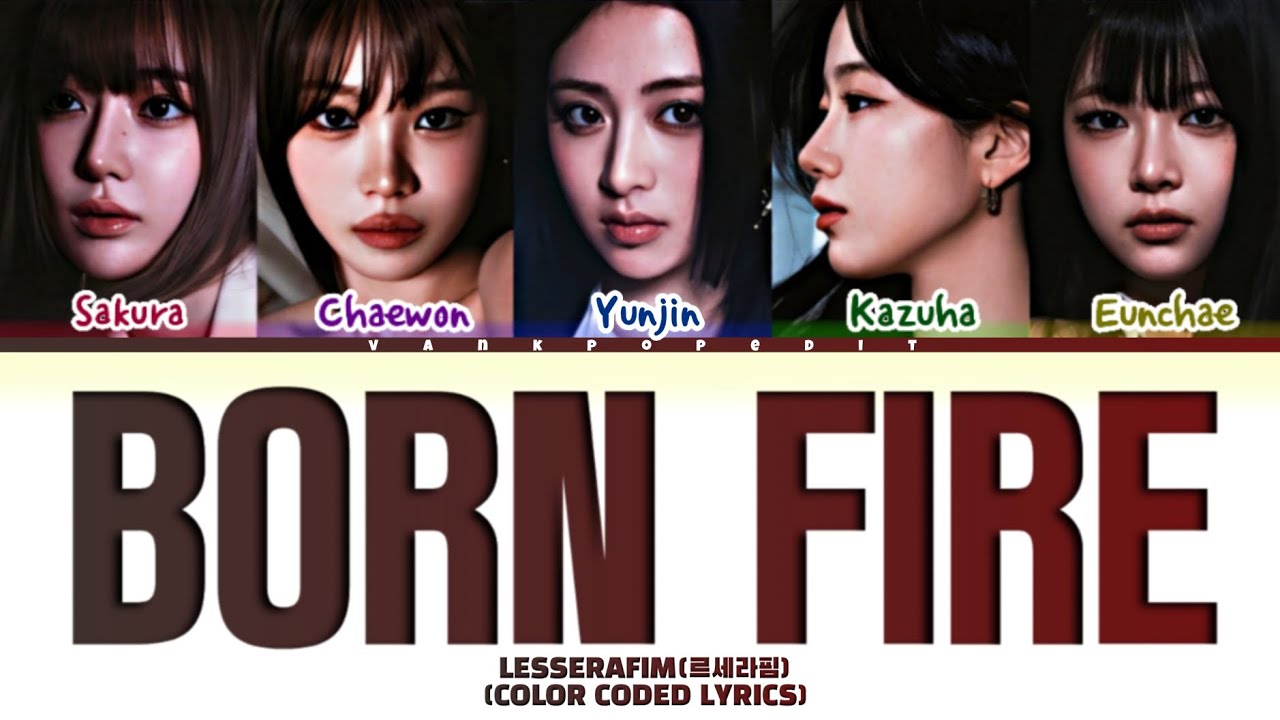 LESSERAFIM BORN FIRE Lyrics (Color Coded Lyrics) - YouTube