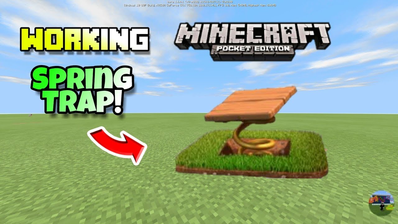 [MCPE]How to make WORKING SPRING TRAP !! ( No Mods / Addons ) - YouTube