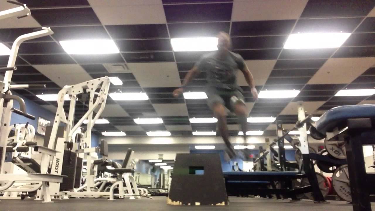 Plyo box jump lateral over box - YouTube