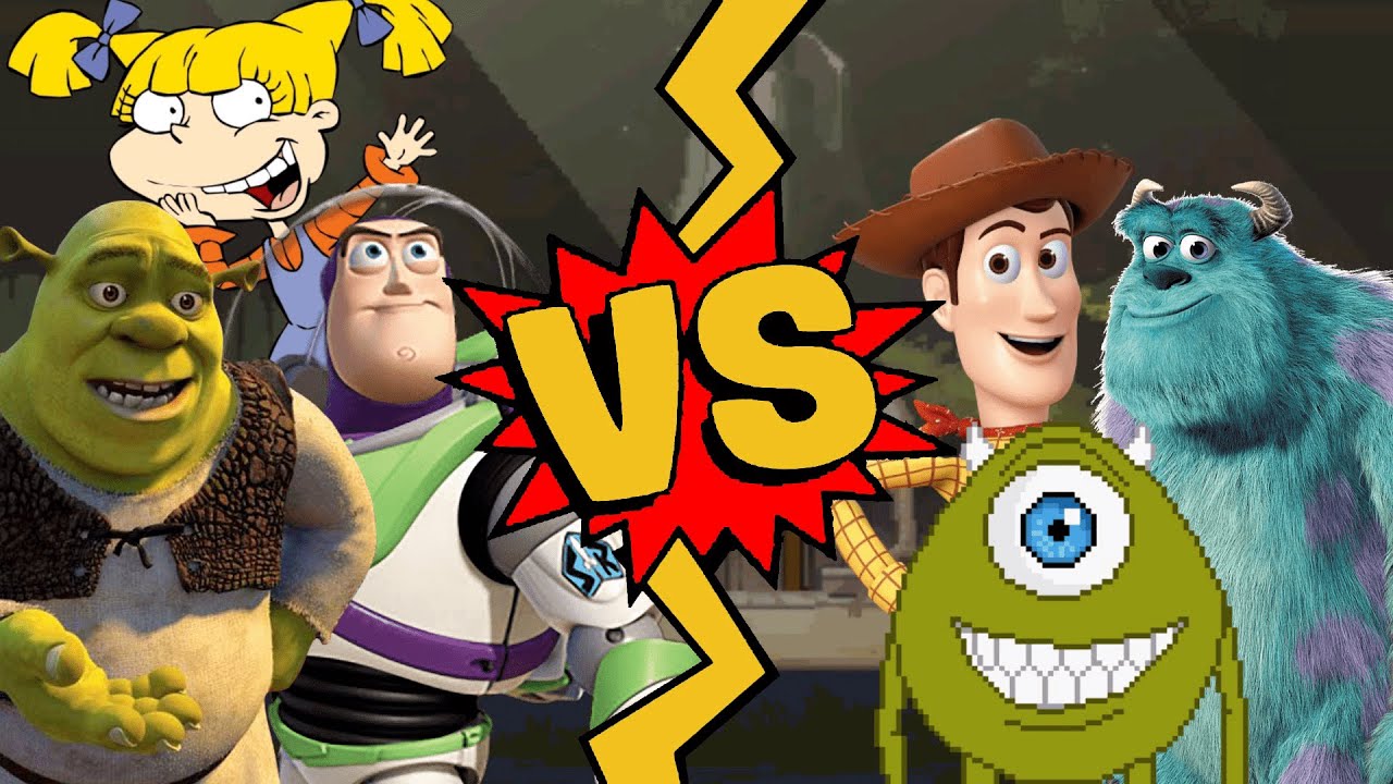 M.U.G.E.N Battles | Buzz Lightyear/Angelica Pickles/Shrek vs Woody/Mike ...