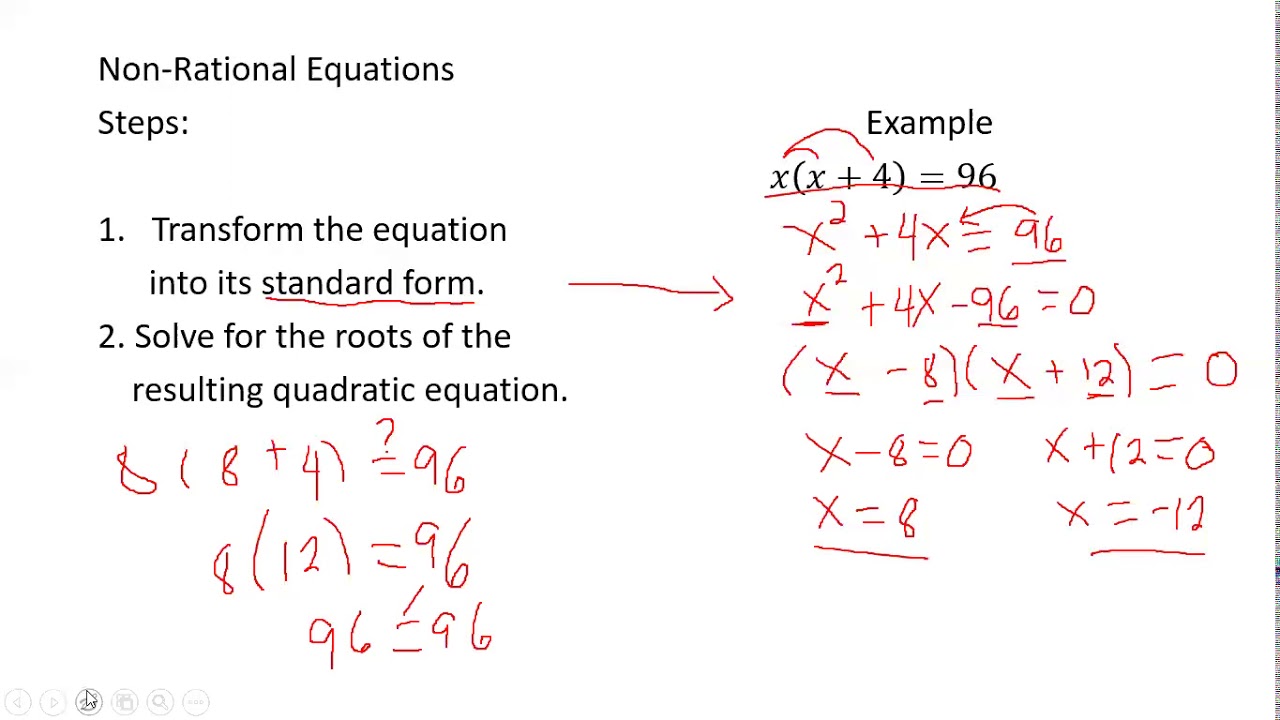 equations transformable to quadratic equations - YouTube
