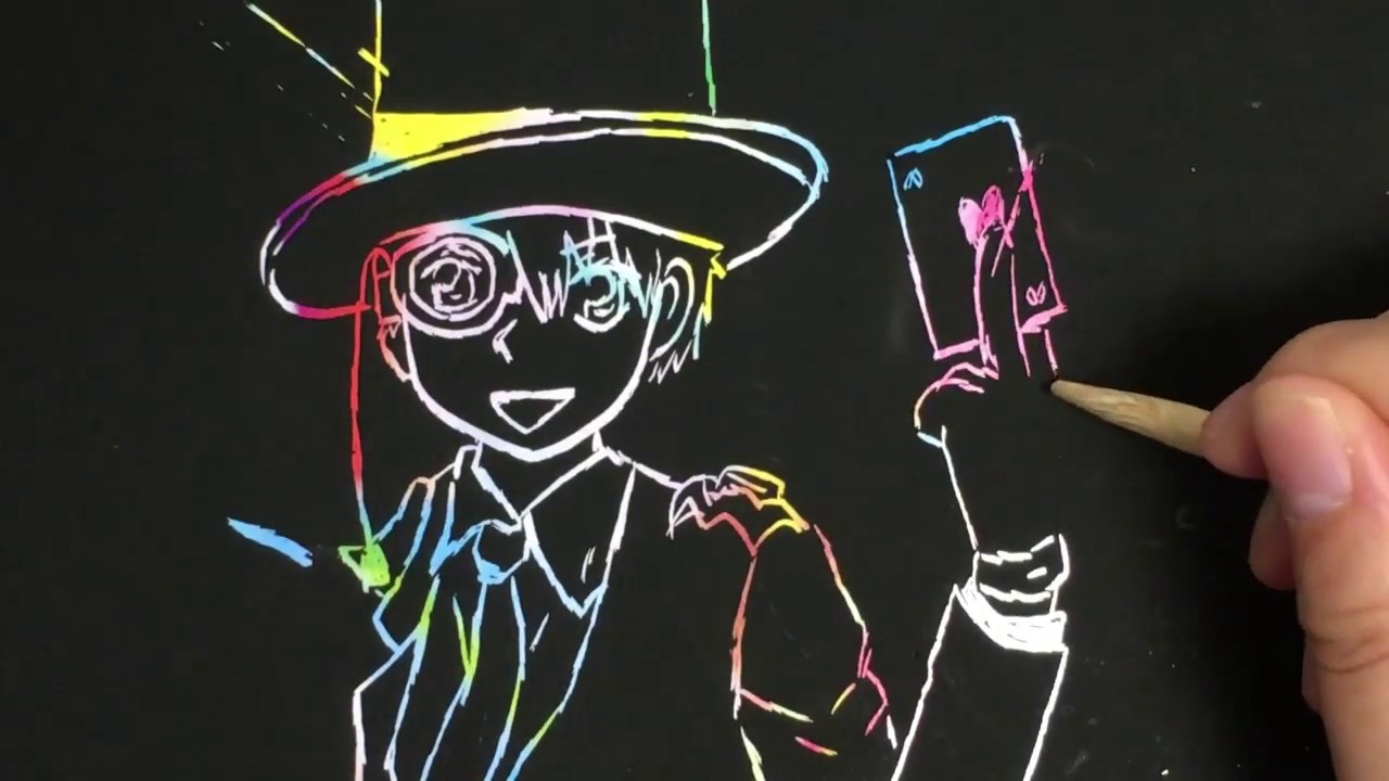 drawing Kaito Kid in Detective conan on special paper - YouTube