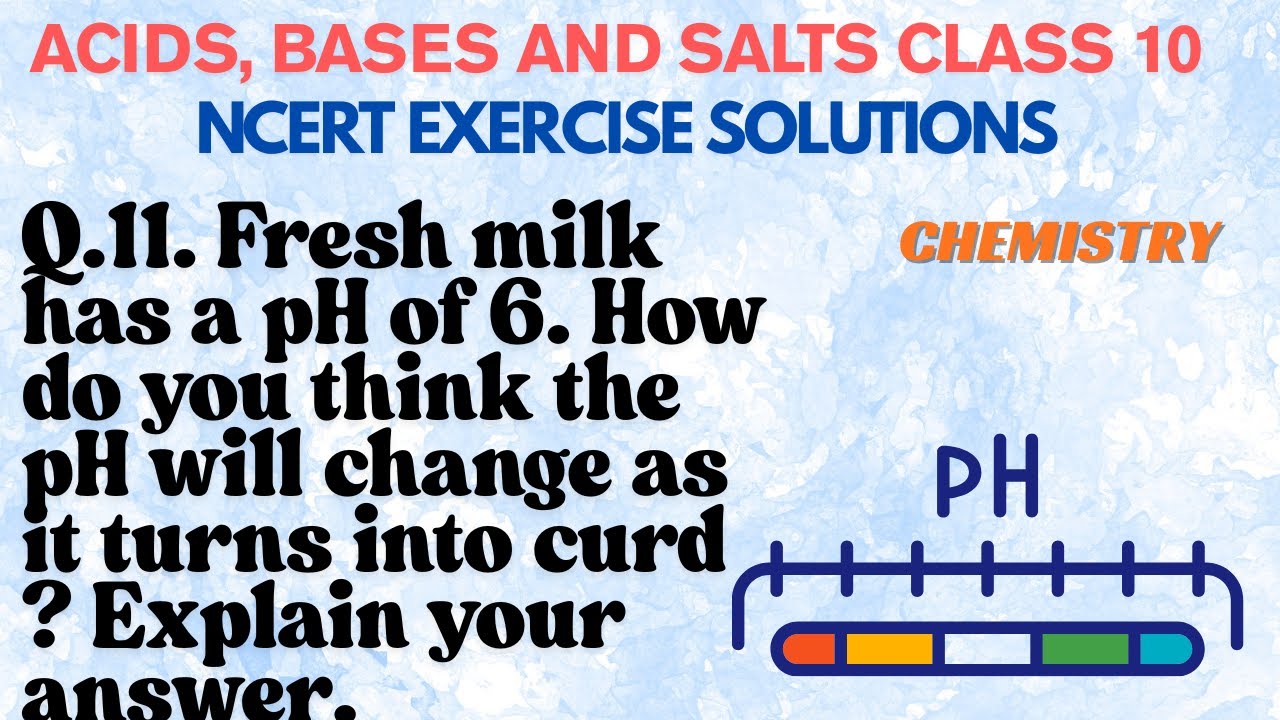 Fresh milk has a pH of 6. How do you think the pH will change as it ...