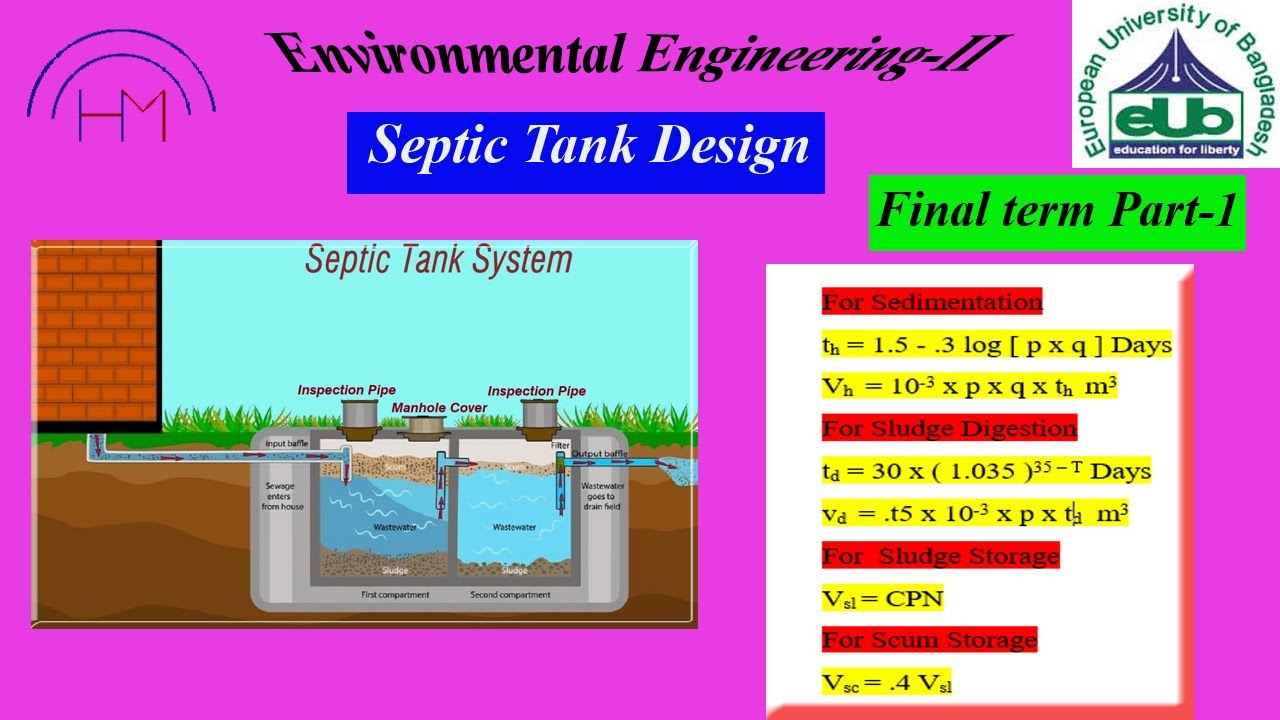 Septic Tank Design Calculation ( Environment 2 ) - YouTube