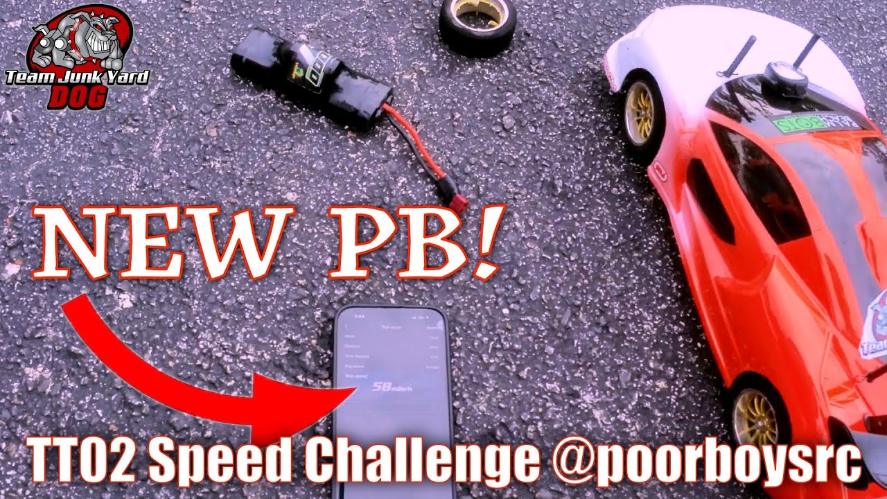 NEW PB!/58 MPH Brushed!!/@poorboysrc /TT02 Speed Challenge! - YouTube