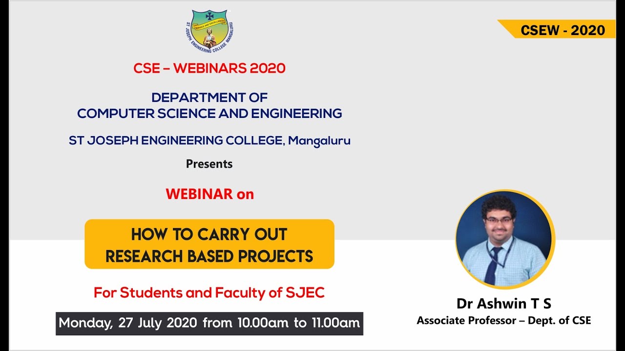 Webinar on "How to carry out Research Based Projects " - YouTube