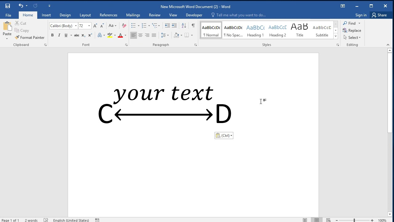How To Insert Right left Arrow Below Text Or Character In Word YouTube How To Insert Right left Arrow Below Text Or Character In Word YouTube