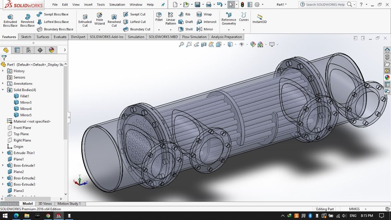 Design of Shell and Tube Heat Exchanger in SolidWorks || SolidWorks ...