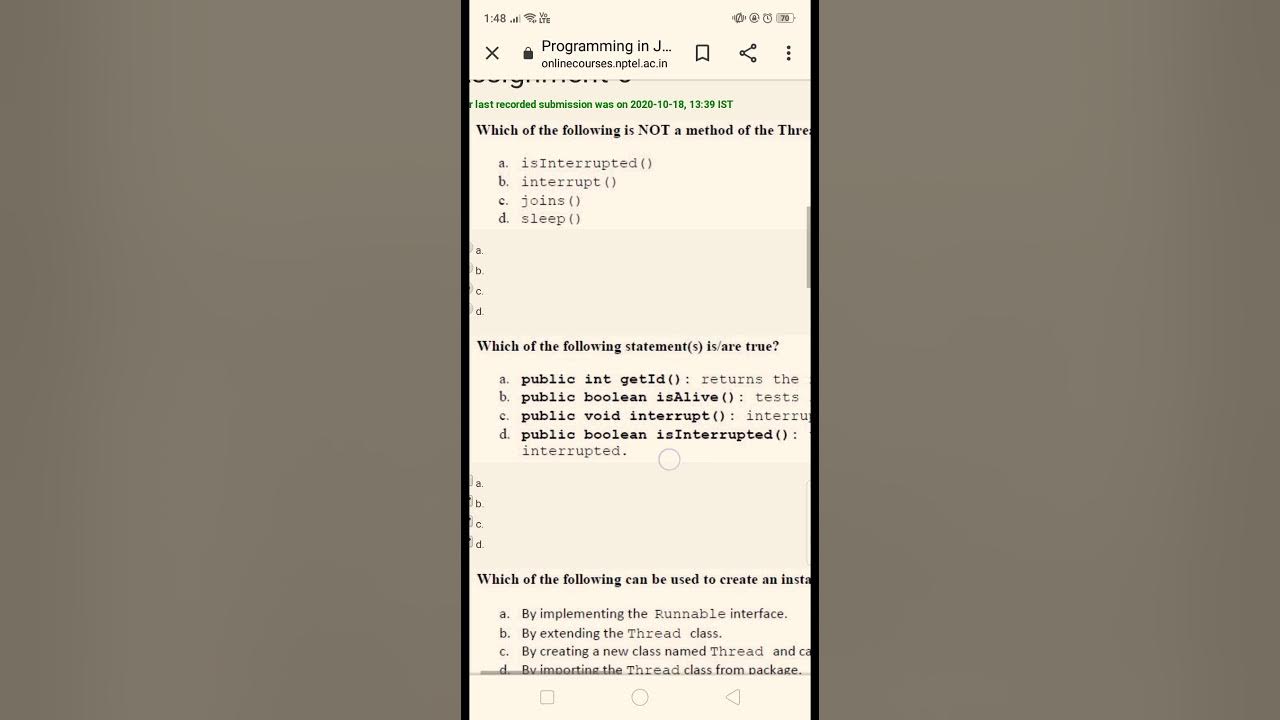 NPTEL programming in java week 6 Assignment solution quiz - YouTube