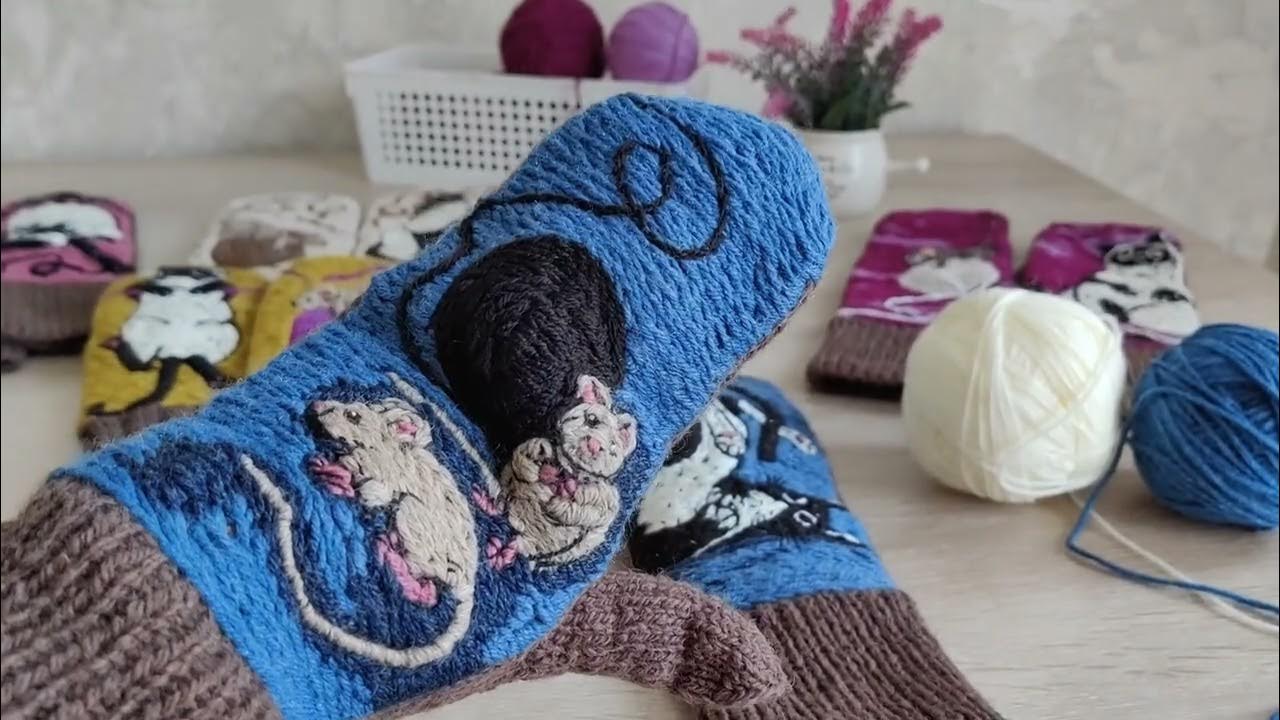 Варежки ручной работы Вышивка на варежках Своими руками 😍👍 #варежки # ...