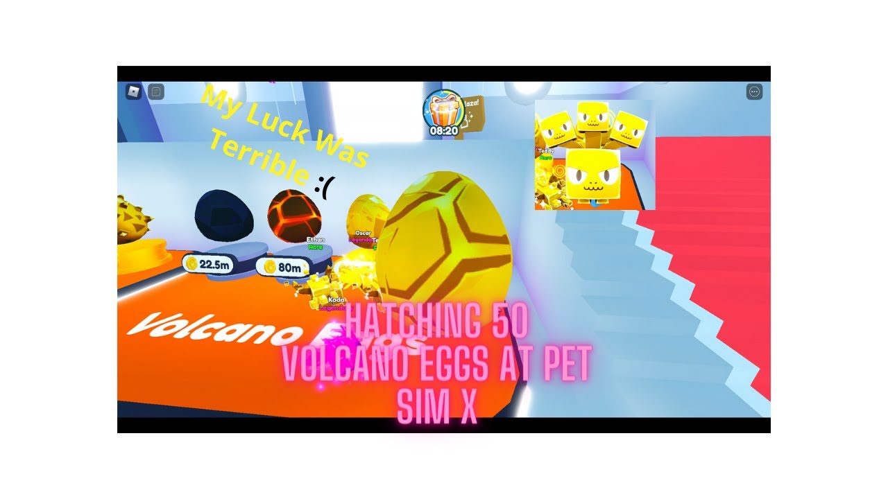 Pet Simulator X hatching 50 Volcano Eggs #ROBLOX #Petsimulatorx # ...
