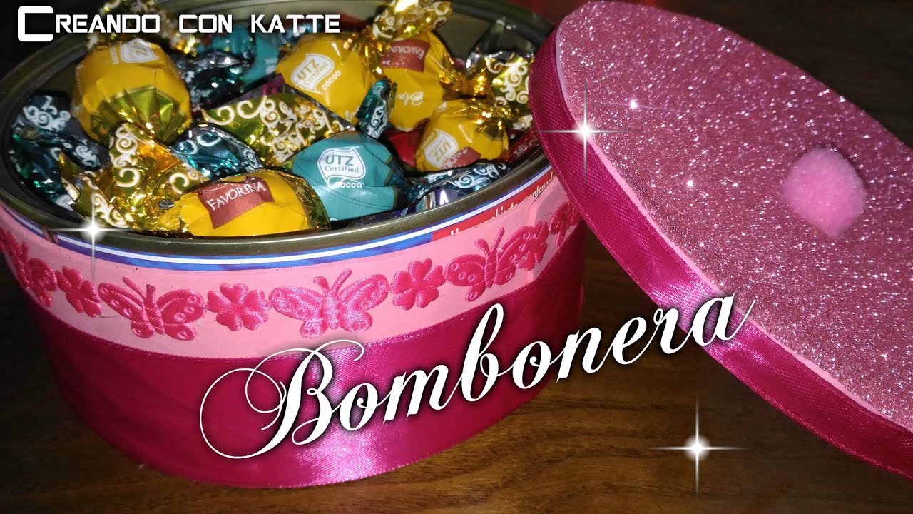 COMO HACER UNA BOMBONERA O CAJA PARA BOMBONES DE UNA LATA !!! - YouTube