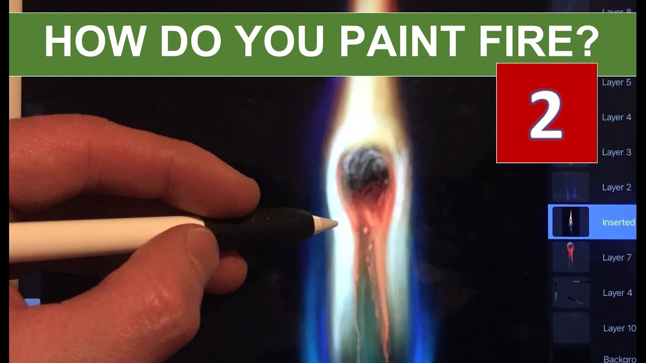 HOW TO PAINT FIRE 2. Apple Pencil Drawing Tutorial on iPad Pro - YouTube