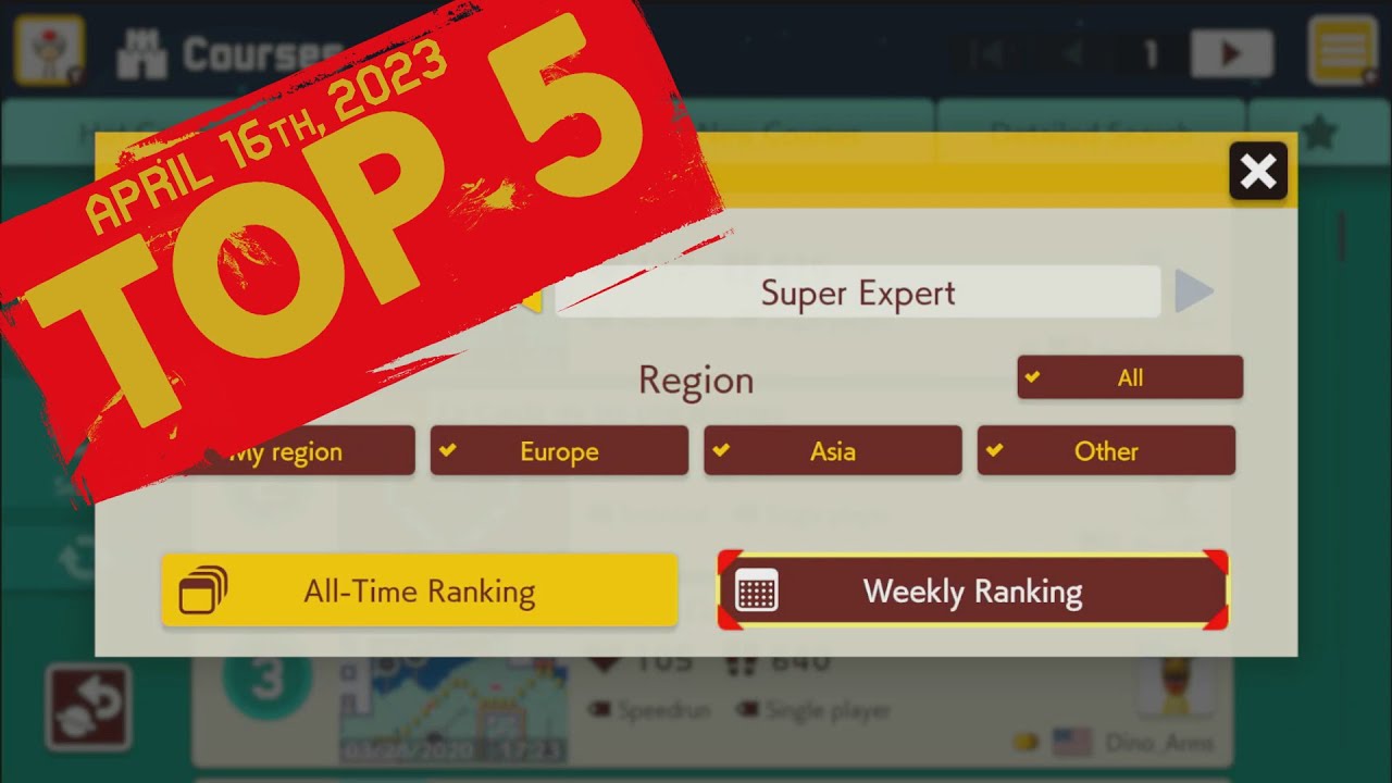 Top 5 Super Expert Levels in Mario Maker 2 - April 16th 2023 - YouTube