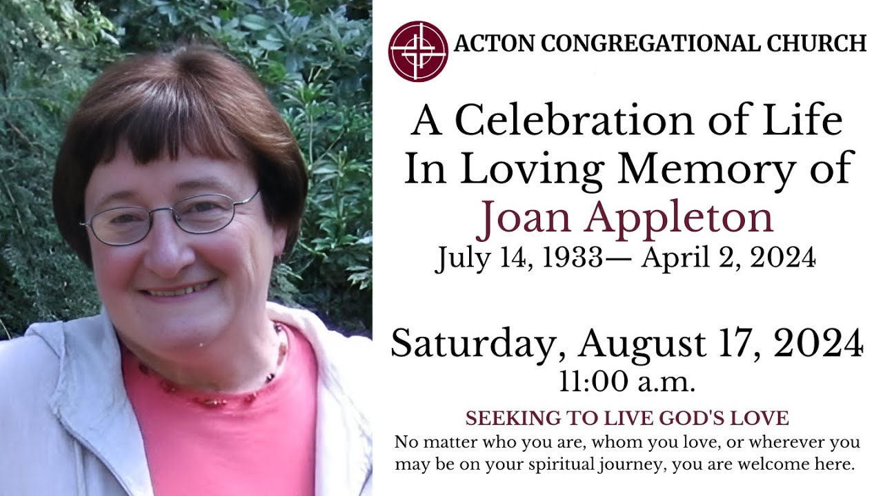 August 17th, 2024 - Joan Appleton Service - YouTube