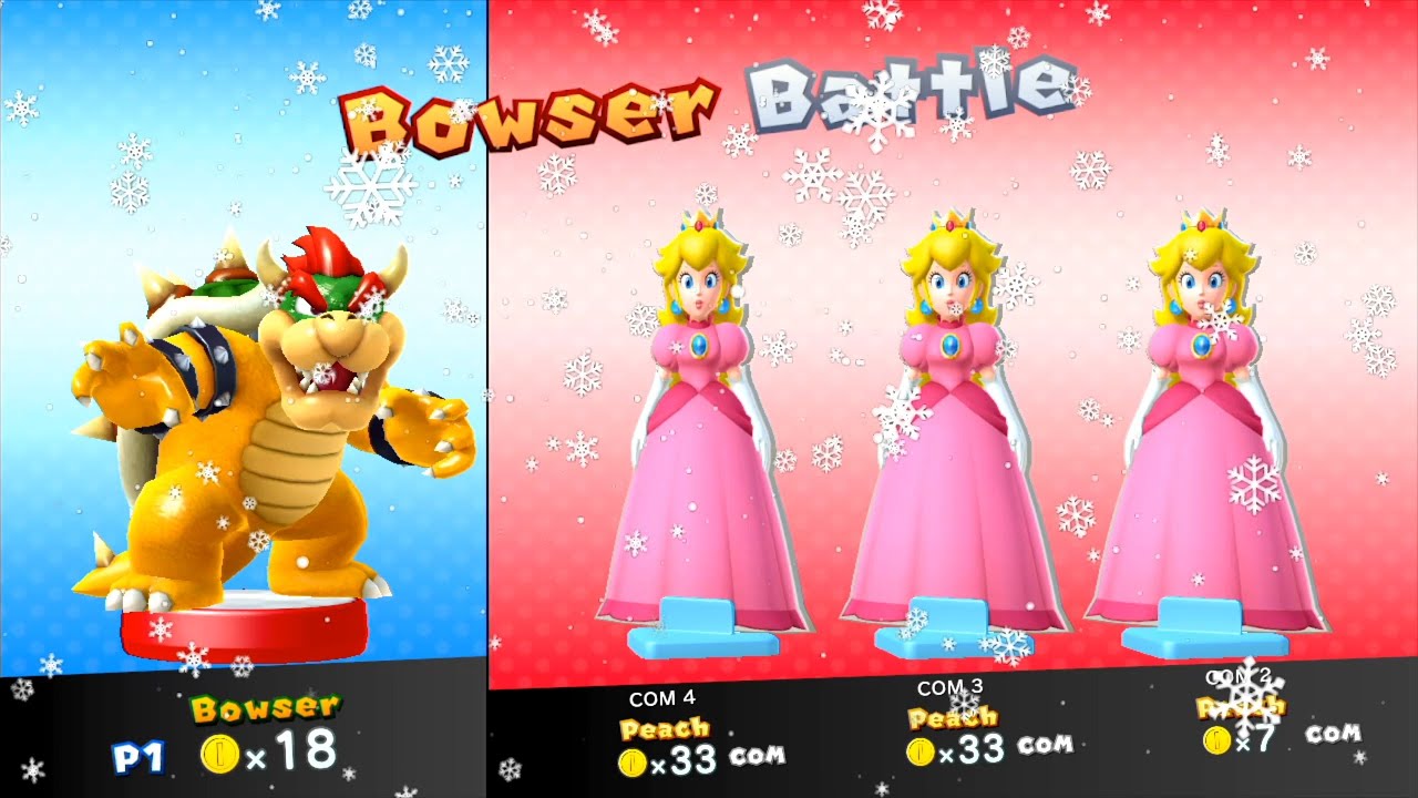 ( Bowser Board Amiibo Party - Mario Party 10) Amiibo Peach vs Bowser ...