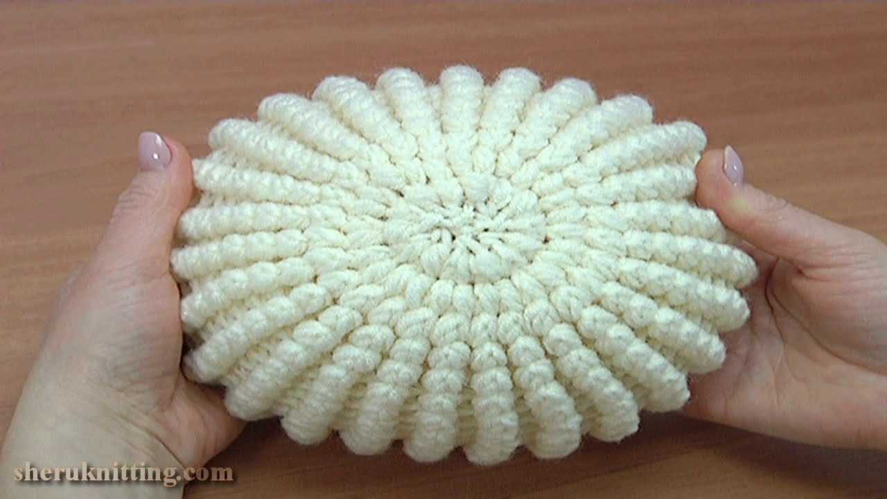 Crochet Puff Stitch Hat Tutorial 265 - YouTube