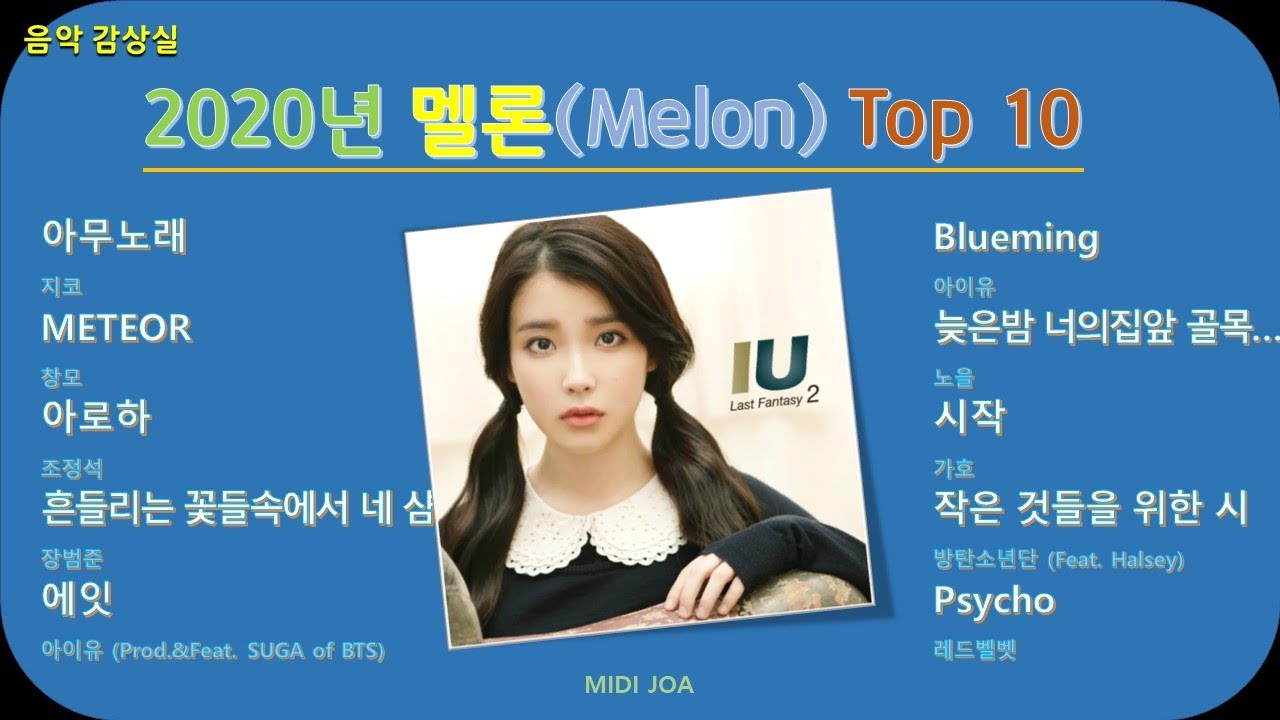 [음악감상실 / 인기가요 시리즈 2탄] 2020년 멜론(Melon) Top 10 - YouTube