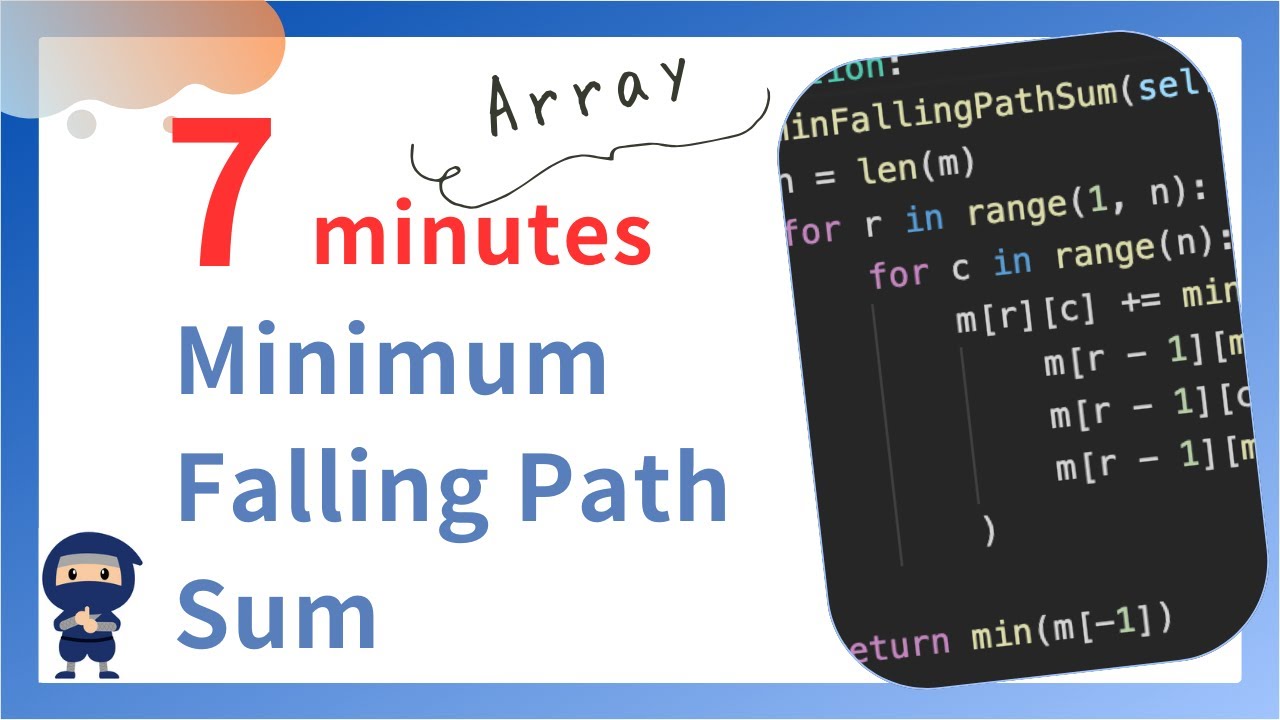 Minimum Falling Path Sum Leetcode 931 Python Javascript Java 9805