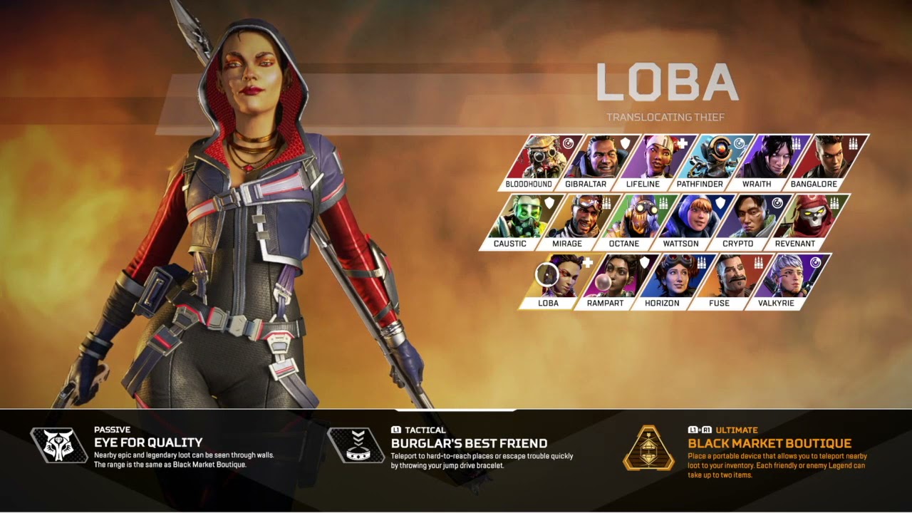 LOBA GOT A LORE SKIN! Showcasing Loba's Petty theft skin in 1st and 3rd ...