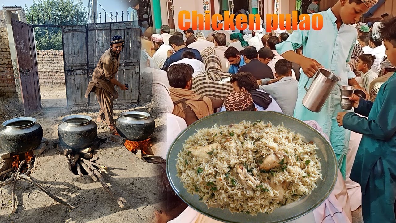 Pakistani Village Feast: Cooking Chicken Pulao for 800 People | Chicken ...