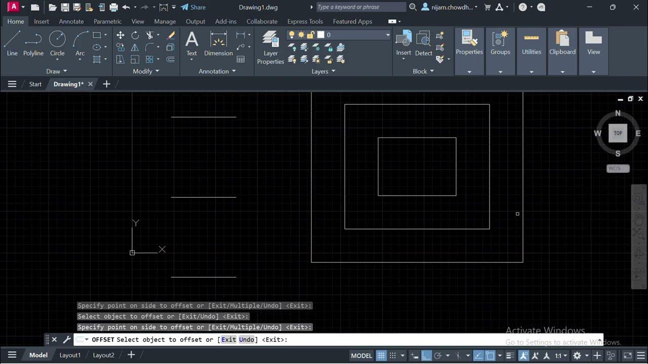 How to Offset in Autocad. - YouTube