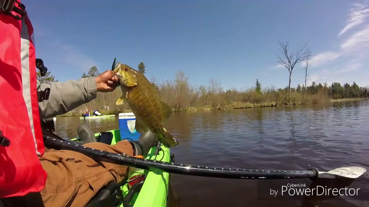 Smallmouth Bass Hunt Fishing Alcona Dam Pond - YouTube