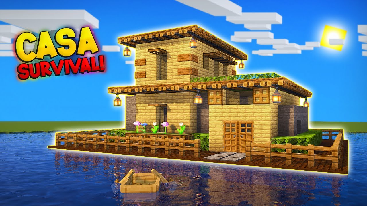 MINECRAFT: COMO HACER UNA EPICA CASA FLOTANTE PARA SURVIVAL FÁCIL Y ...