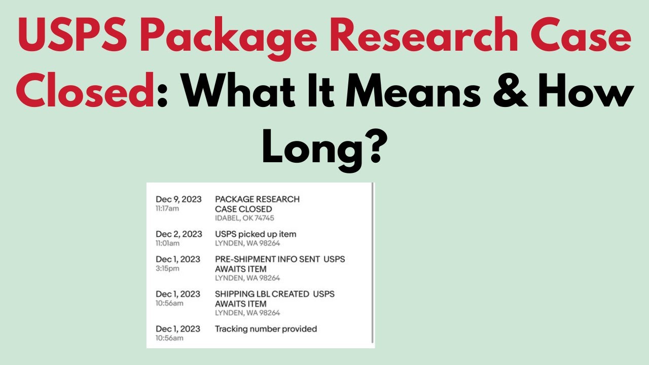 USPS Package Research Case Closed: What It Means & How Long? - YouTube