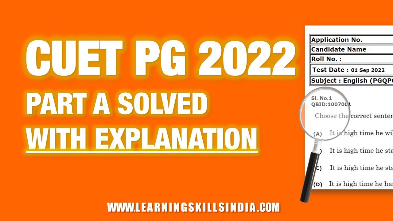 CUET PG 2022 Part A Question Paper with Answer Keys and Detailed ...