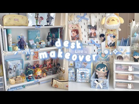 AESTHETIC DESK MAKEOVER ☁️ pinterest inspired, extreme transformation, ikea shopping, pegboard setup