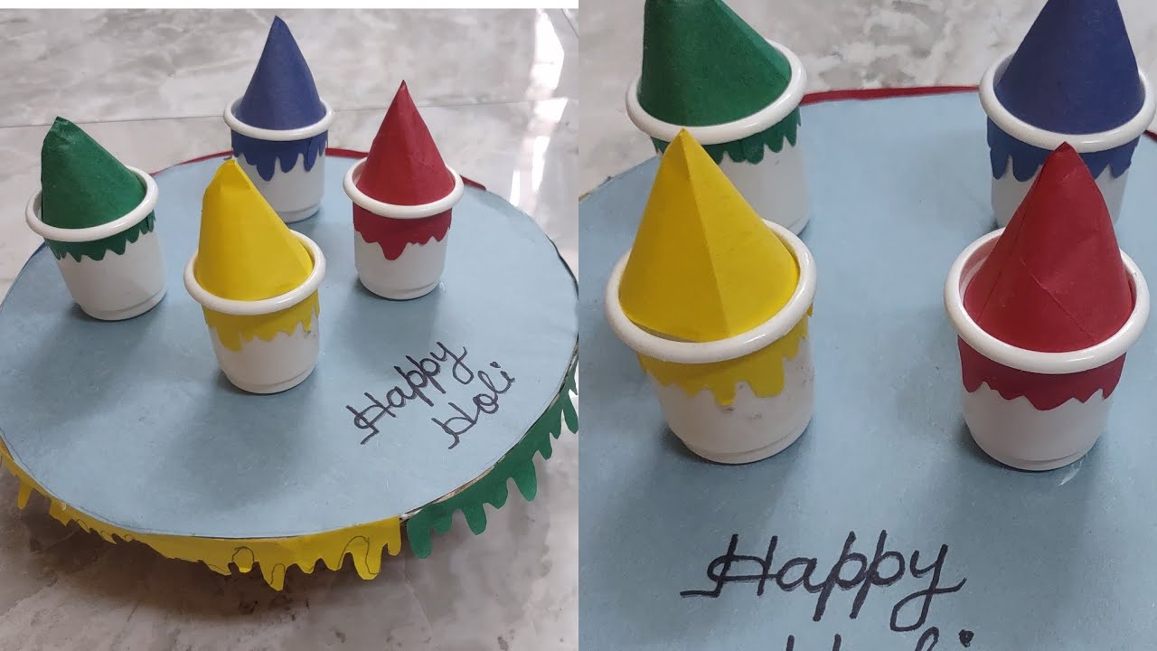 Holi craft ideas || Holi plate decor ideas || Happy holi - YouTube