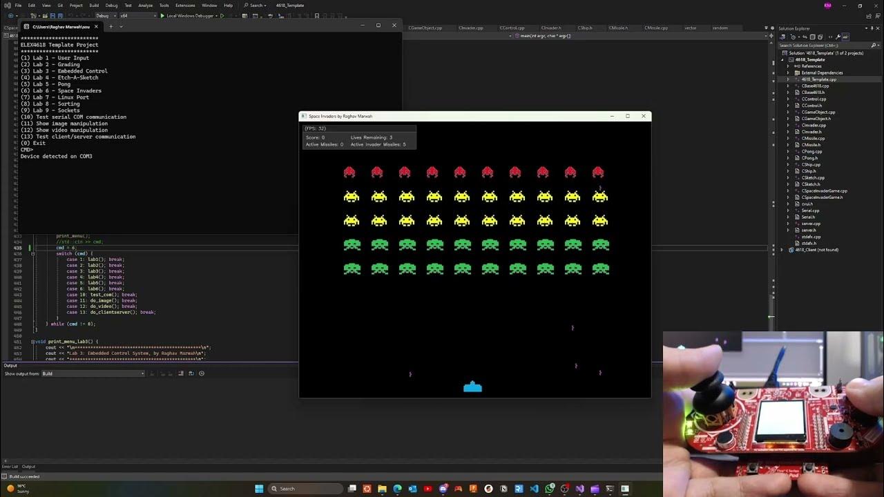BCIT ELEX 4618 Lab 6: Space Invaders - YouTube