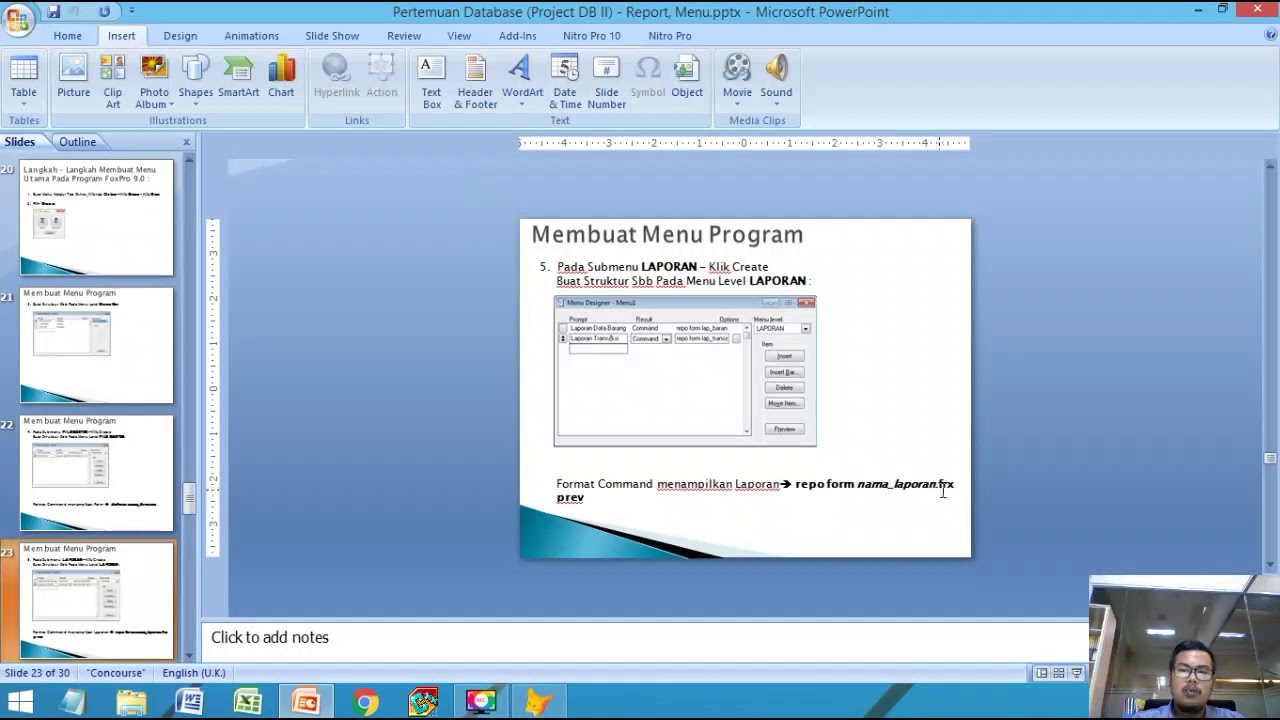 Project Database II Ms Visual Foxpro (Menu Utama) Program Part 3/3 ...