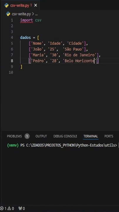 Como escrever CSV no Python #coding #python - YouTube
