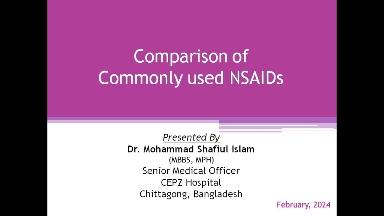 Comparison of Commonly used NSAIDs (For Professionals) - YouTube