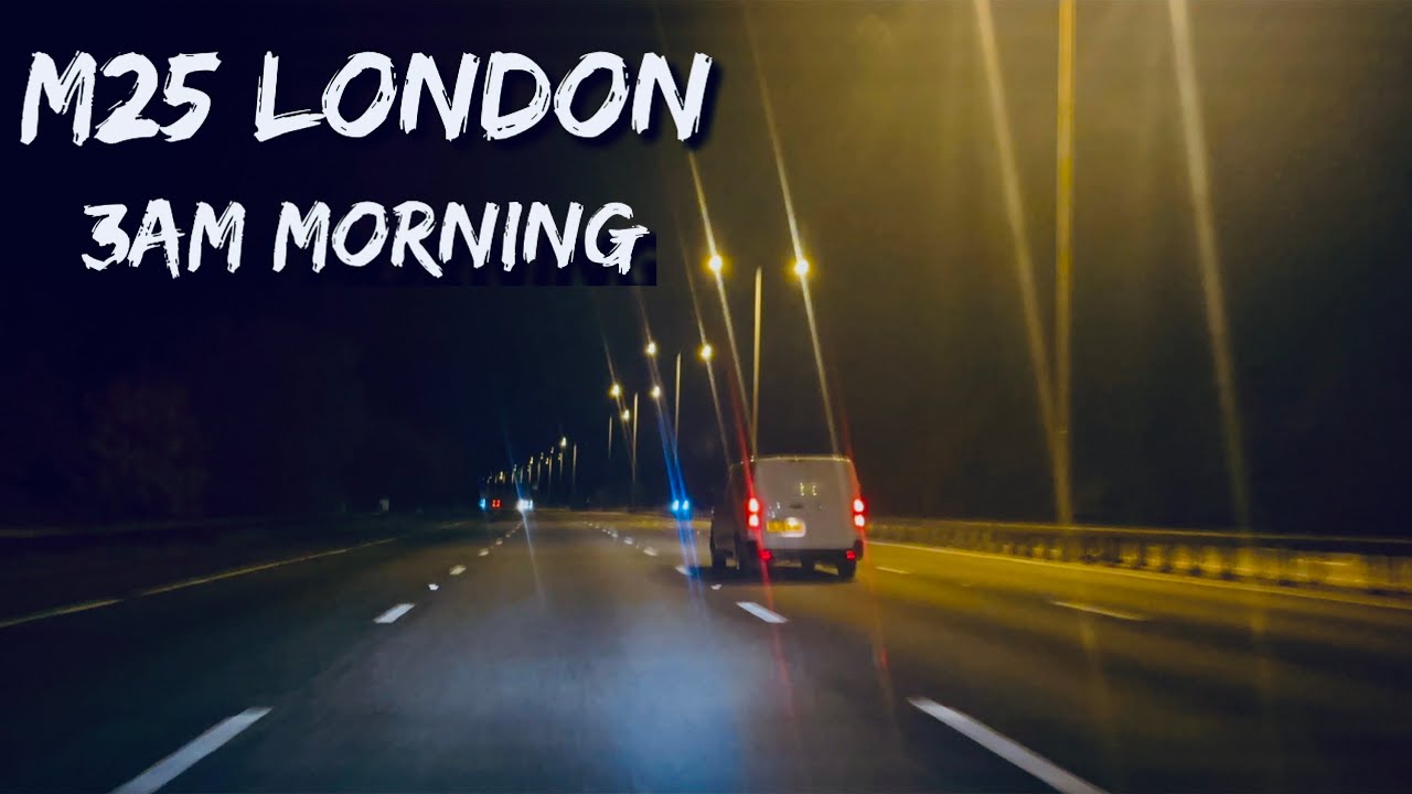Driving on Busy M25 London at 3am Night | Near Heathrow Junction ...