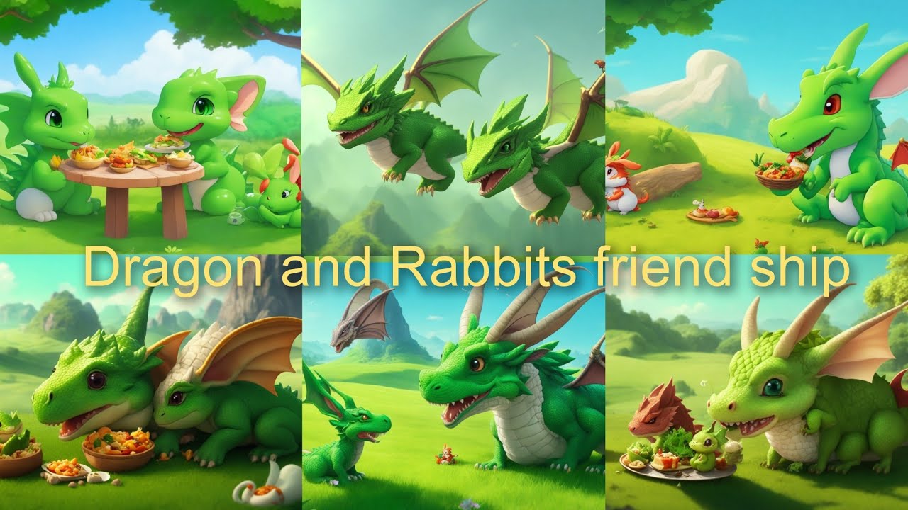 Dragons Picnic with Human and Rabbit! (Magical Adventure) - YouTube