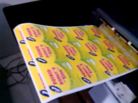 Konica Minolta c6000 sticker printing - YouTube