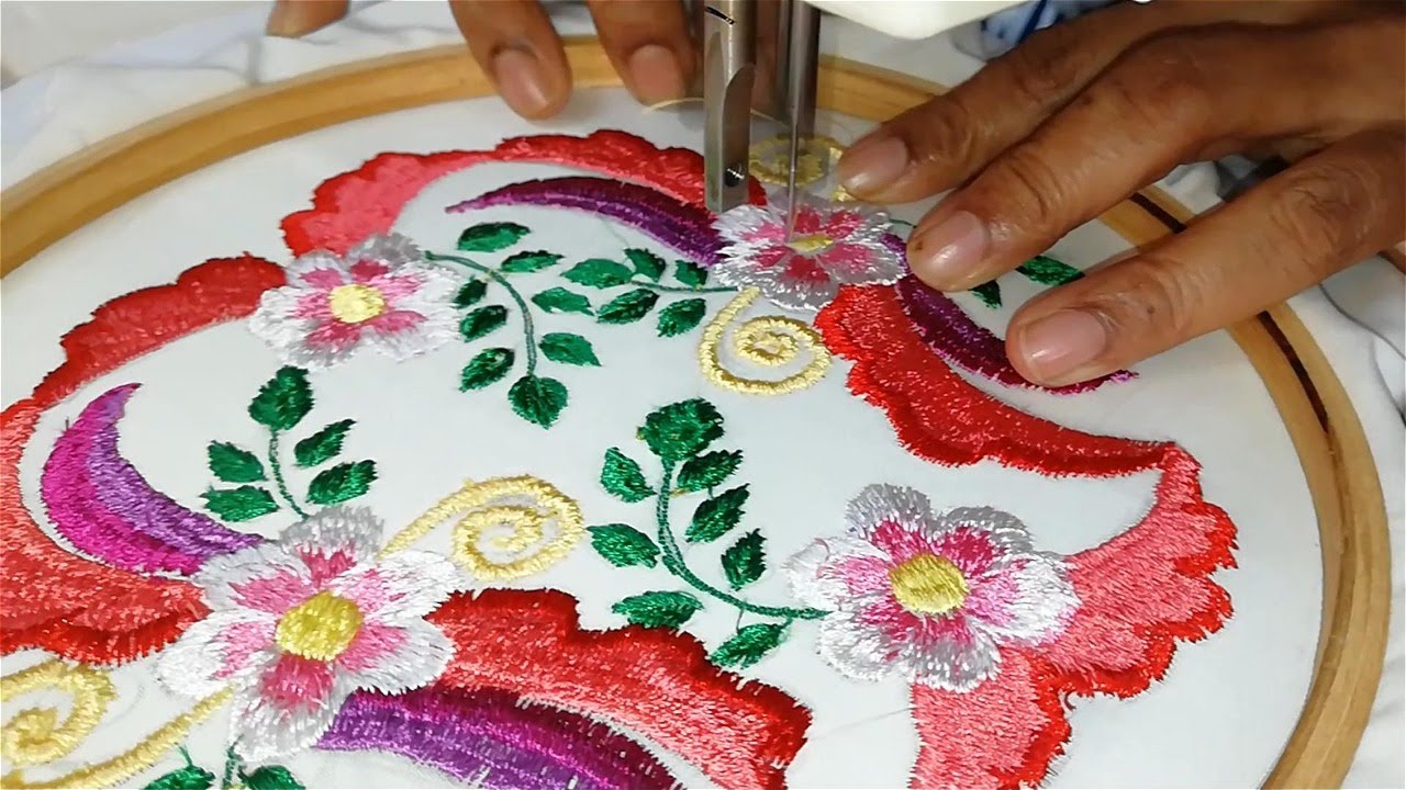 Embroidery design/Machine embroidery/Tutorial for beginners - YouTube