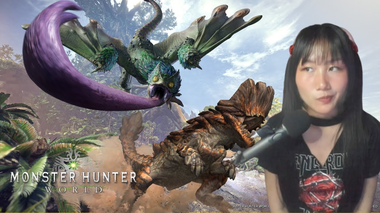 Monster Hunter Wild player hunting in MH World: Pukei-Pukei and Barroth ...