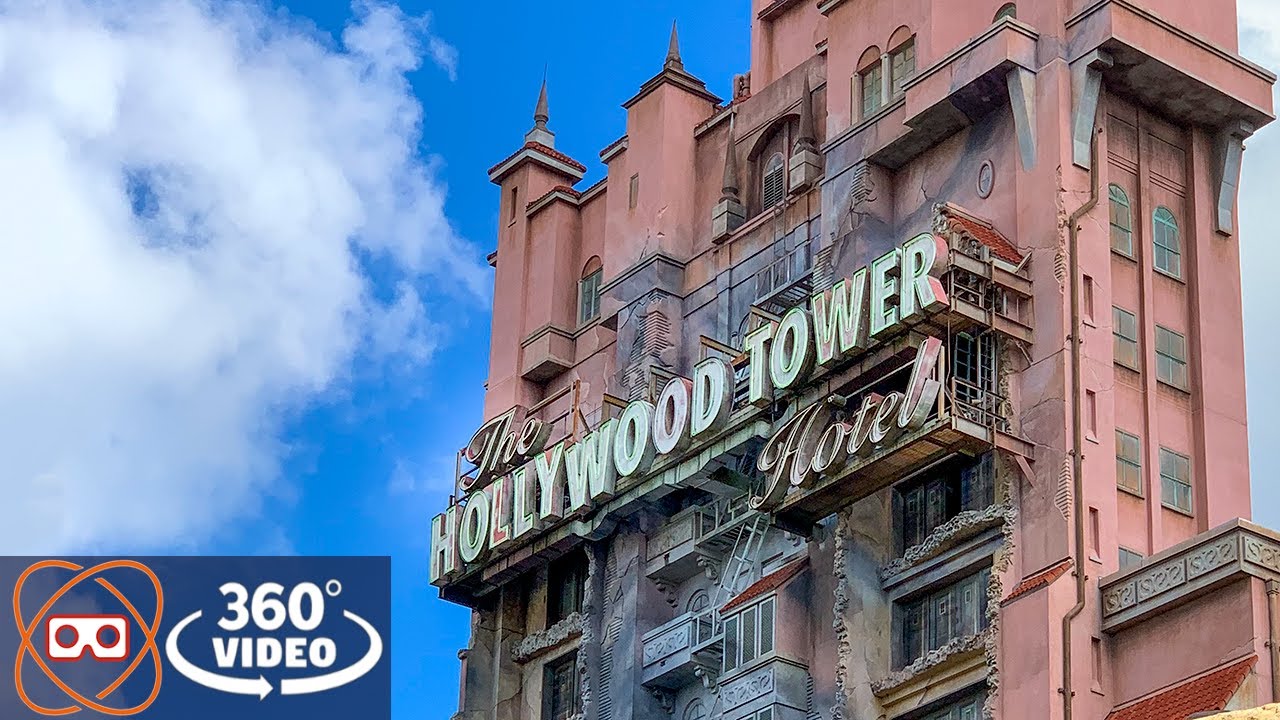 [360] Disney World Tower of Terror Drop Ride | Disney's Hollywood ...
