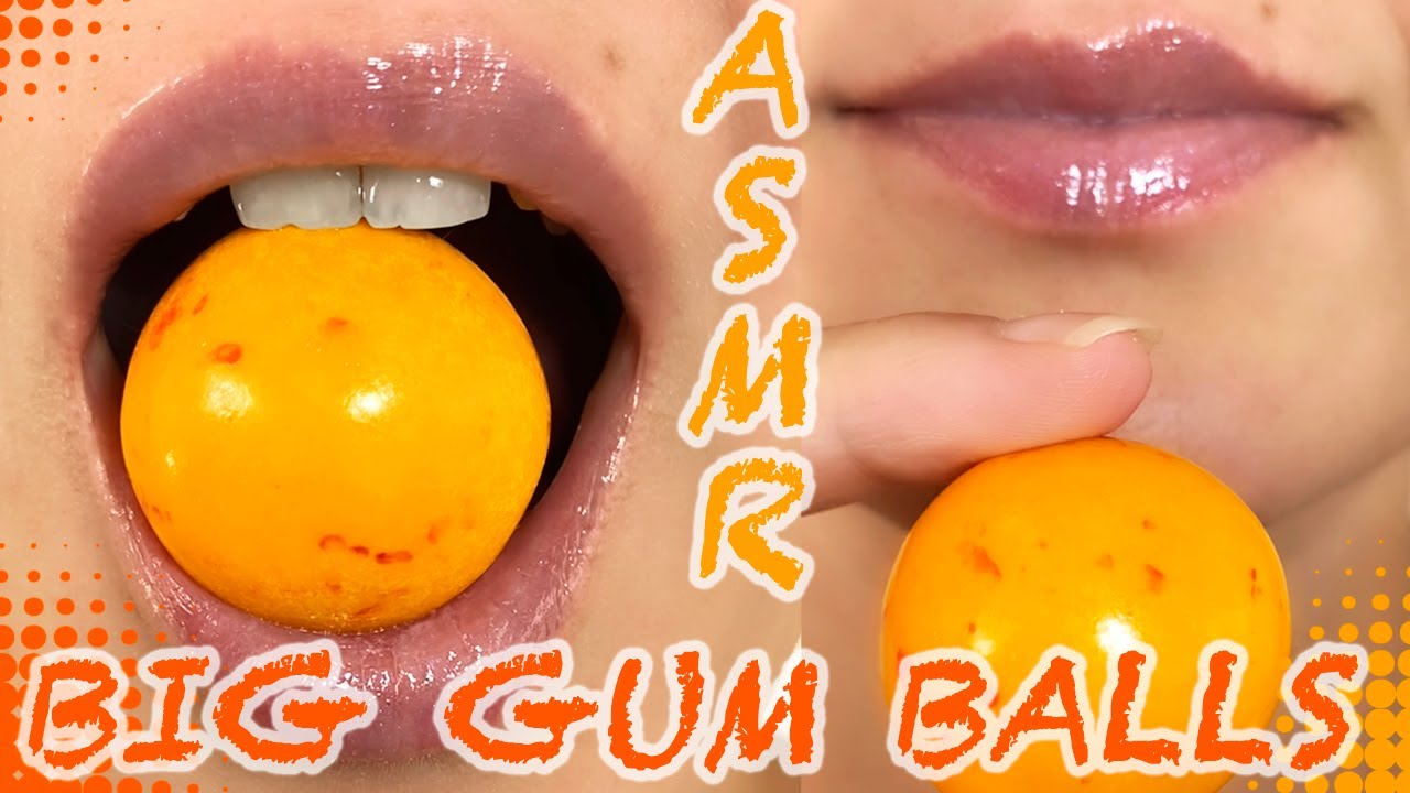 🟠 BIG GUM BALLS - eating show 💋 Luscious Lips - Mukbang ASMR #asmr #mukbang - YouTube