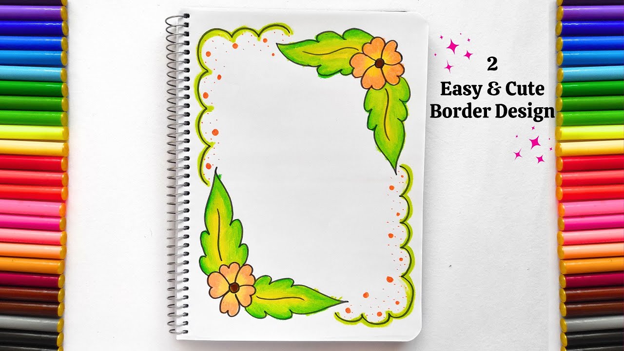 Easy & Beautiful Front Page Border Design for Projects | A4 Sheet ...