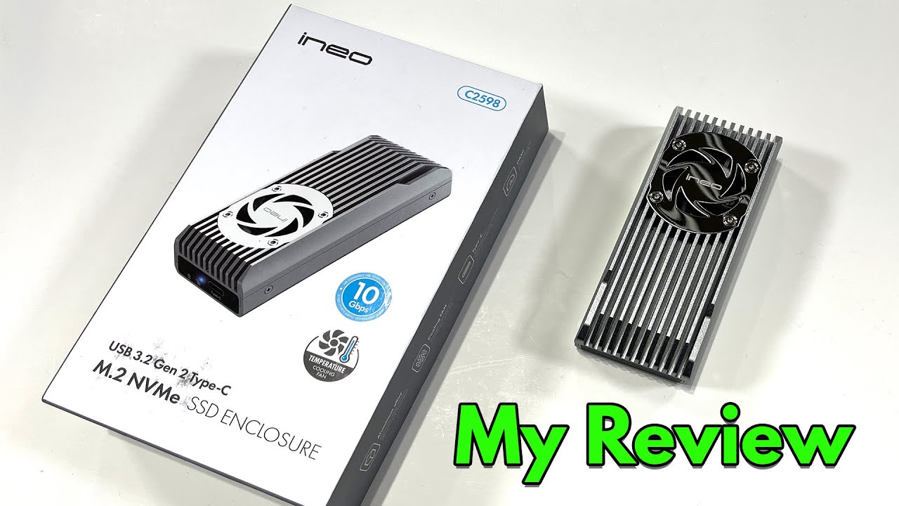 Ineo M.2 NVMe Enclosure Built-in Cooling Fan C2598 - Review - YouTube