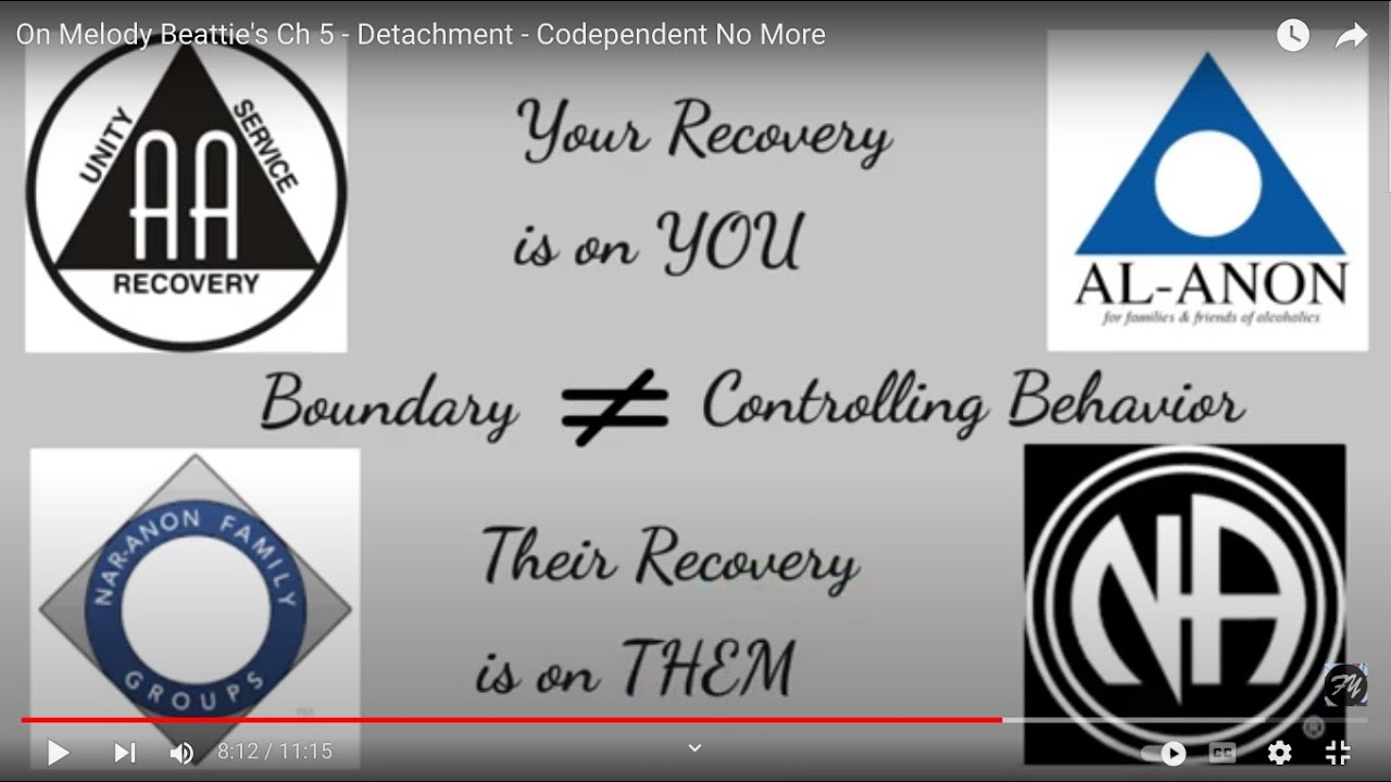 On Melody Beattie's Ch 5 - Detachment - Codependent No More - YouTube