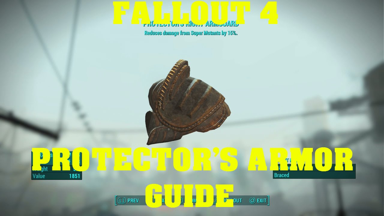 FALLOUT 4 Unique Armor Guide - Protector's Armor - YouTube