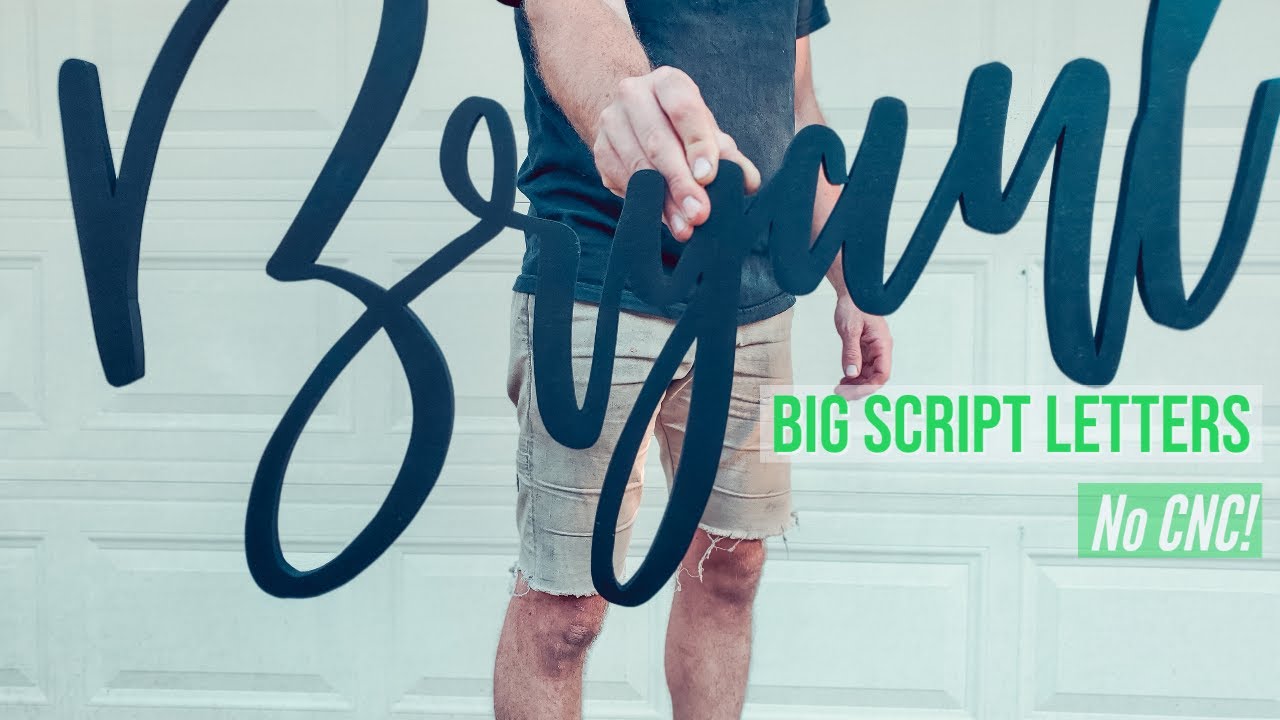 Big Script letters cut with scroll saw - YouTube