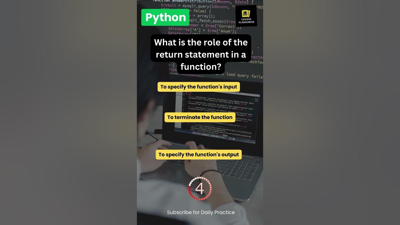 Return Statement In Python Daily Mcq Practice Python Pythonforbeginners Coding Youtube