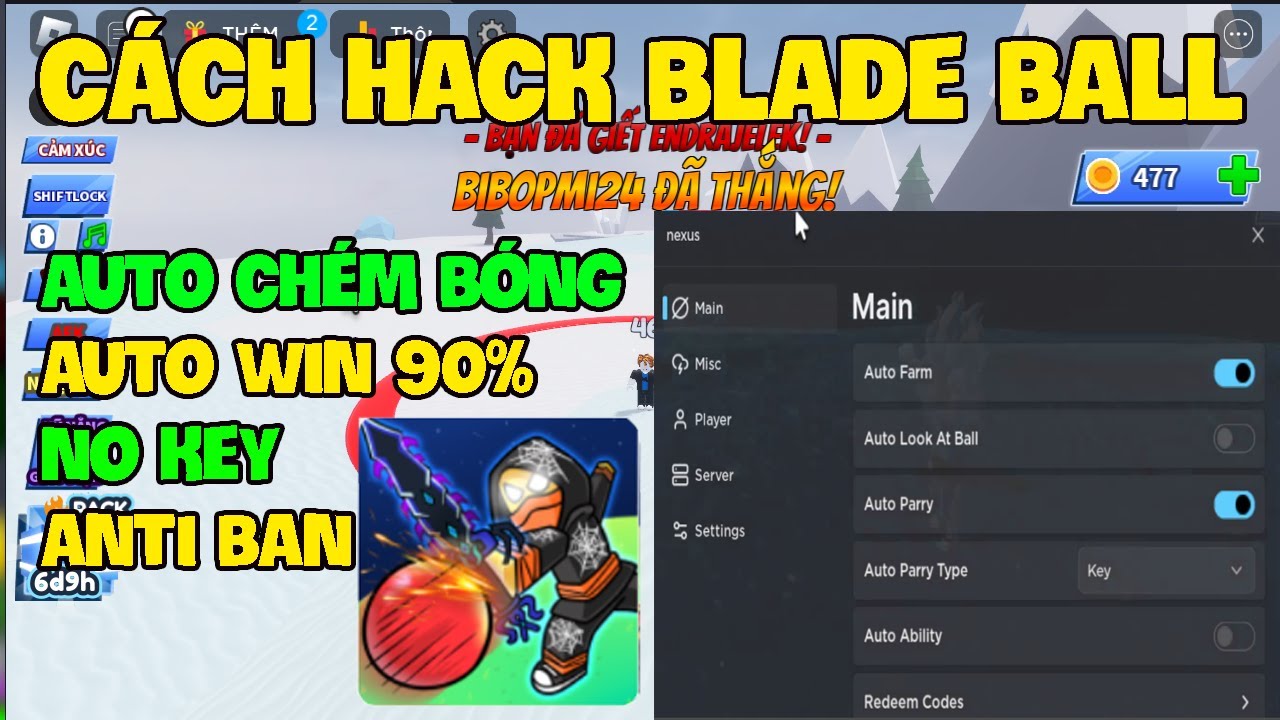 Cách Hack Blade Ball Trên Điện Thoại Menu Vip No Key Auto Chém Bóng ...